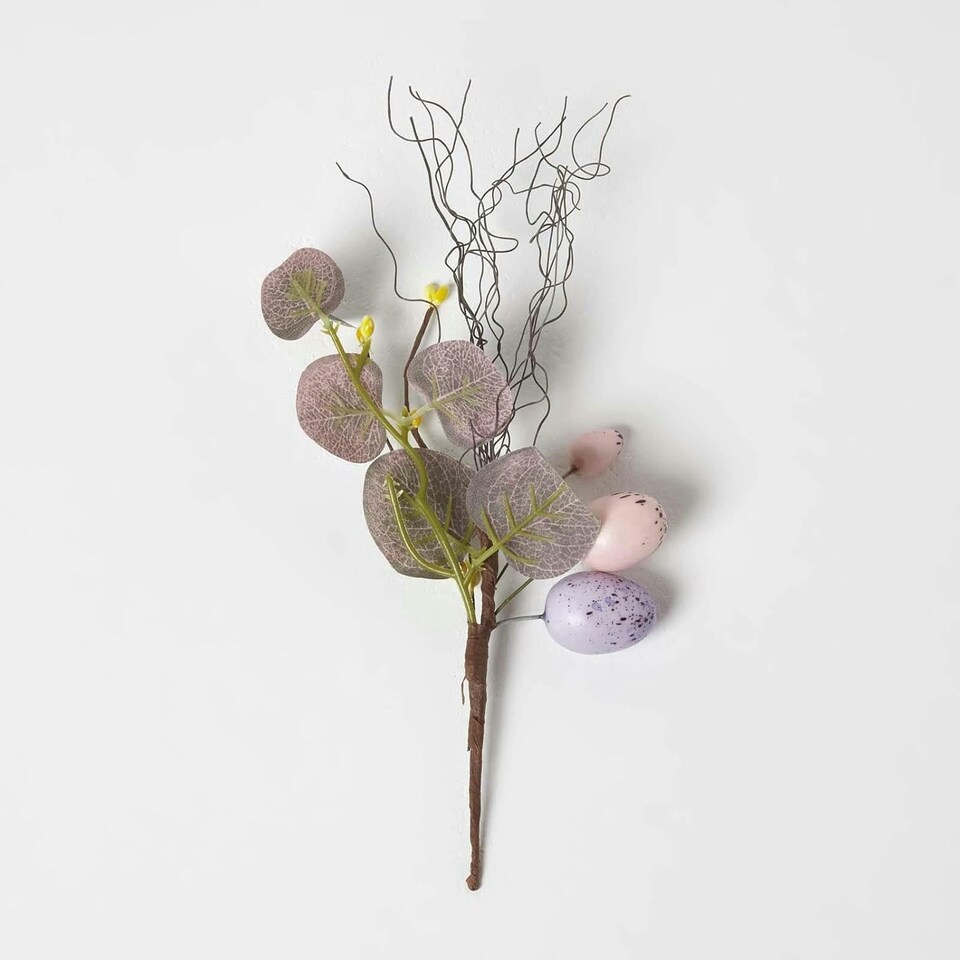 Homescapes Spring Easter Egg and Eucalyptus Pick - Tesco Groceries