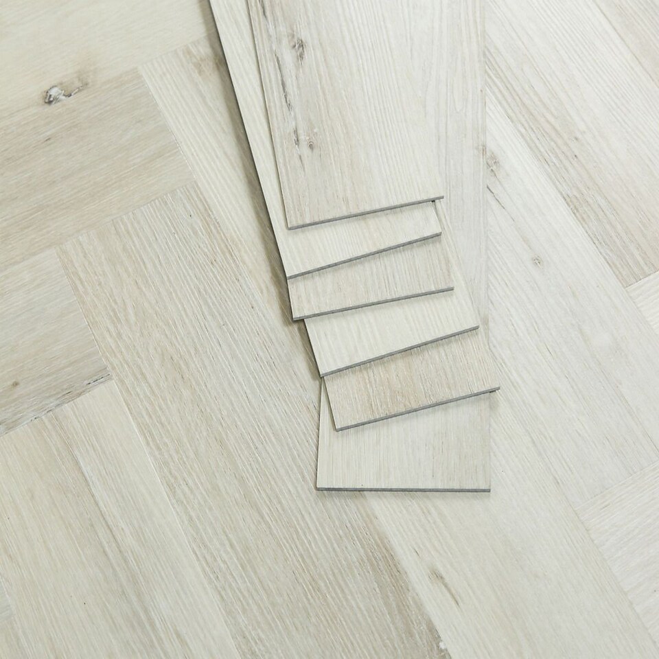 Click LVT Flooring SPC 6.0mm NodSl White Maple Herringbone Wood Effect ...