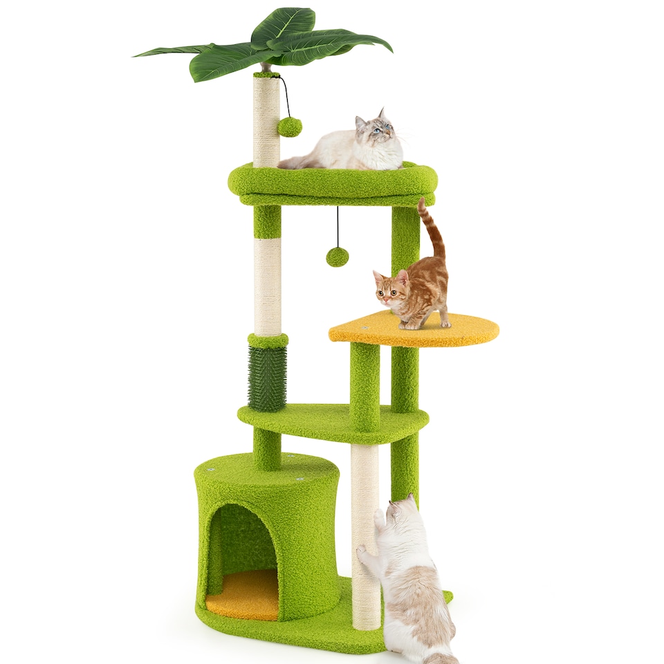 COSTWAY Multi-level Kitty Tower Cute Cat Tree Green - Tesco Groceries