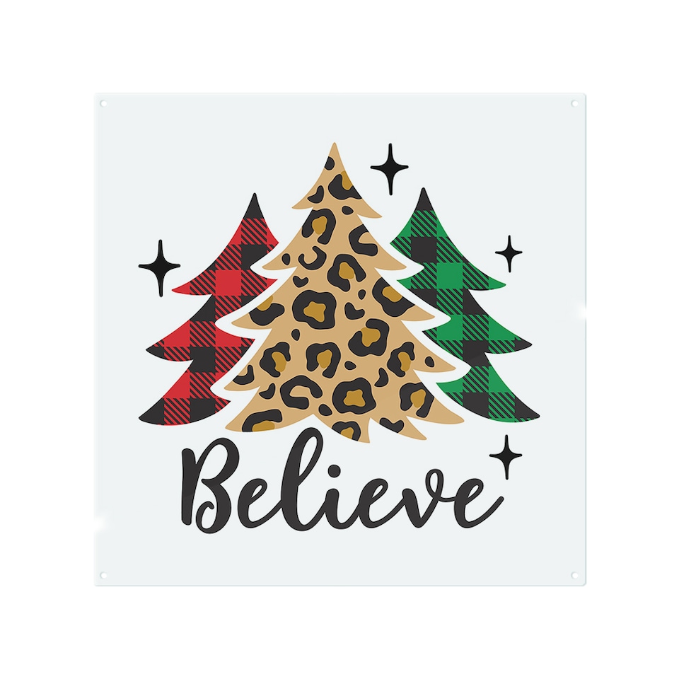 Christmas Trees With Leopard Print Dining Splash Back | White - Tesco ...