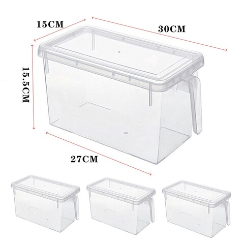 Living and Home Fridge Food Storage Container Box with Lids 4Pcs ...