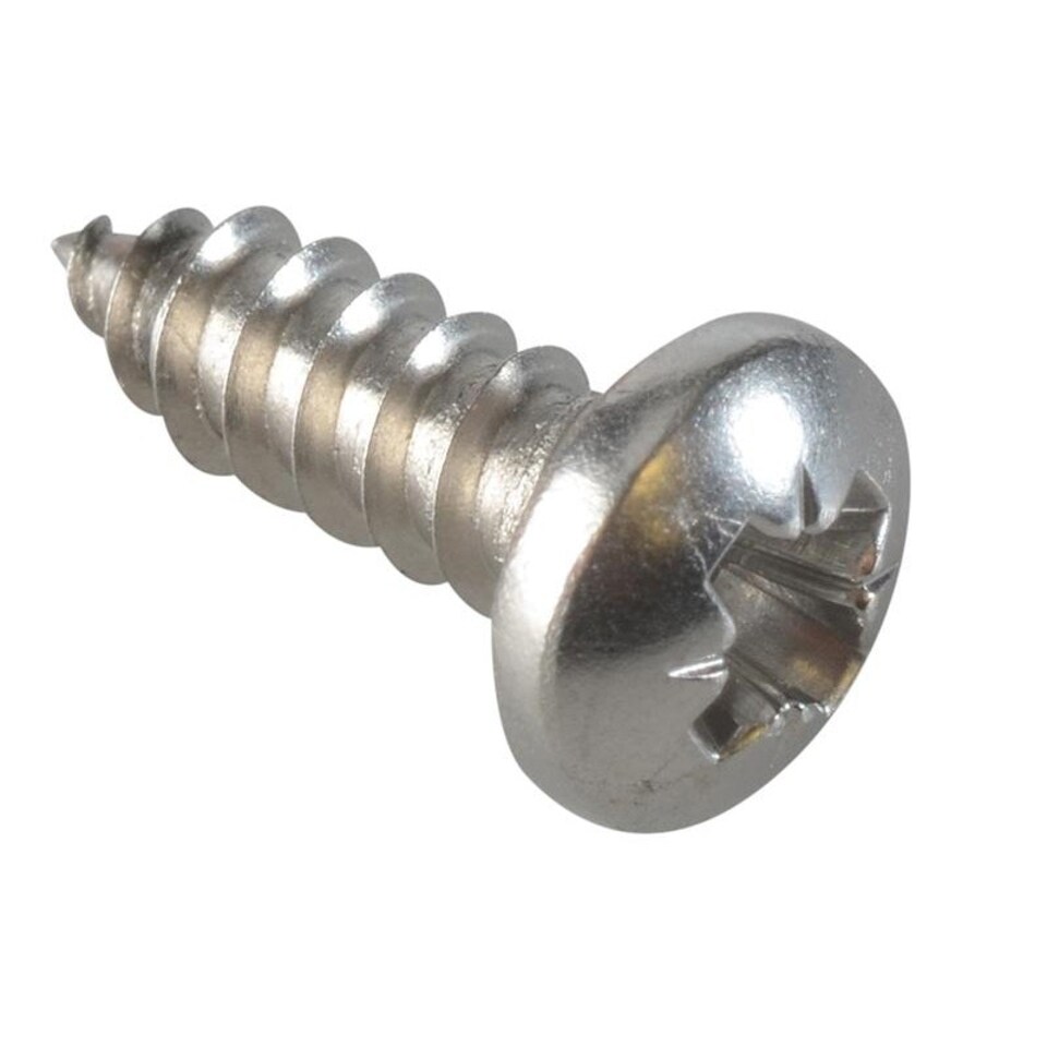 Forgefix Self-tapping Screws, Pozi, Pan Head, A2 Stainless Steel - Multi Colour - 1/2in x 8 ...