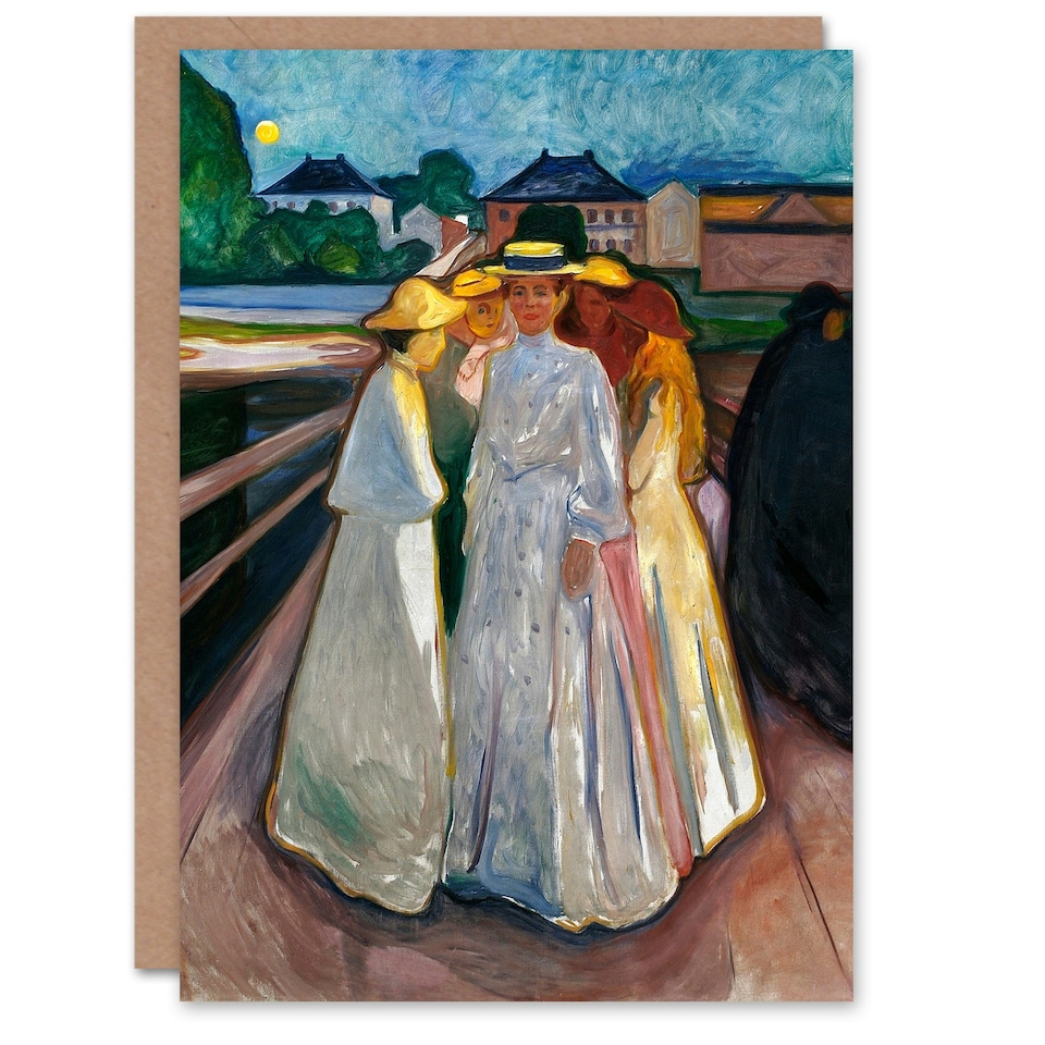 Edvard Munch Art Card Group of Women On the Bridge - Tesco Groceries
