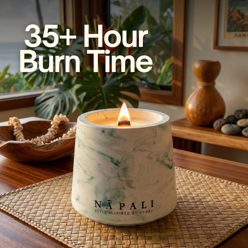 Na Pali Coconut and Vanilla Scented Candle in Stone Jar - Tesco Groceries