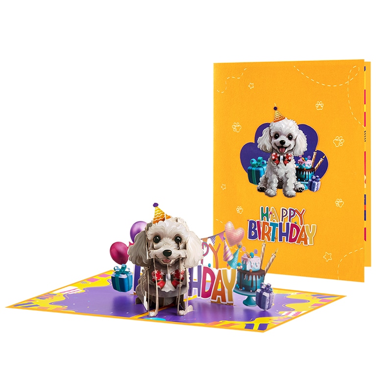Party Pup 3D Cheerful Dog Themed Pop Up Birthday Card - Tesco Groceries