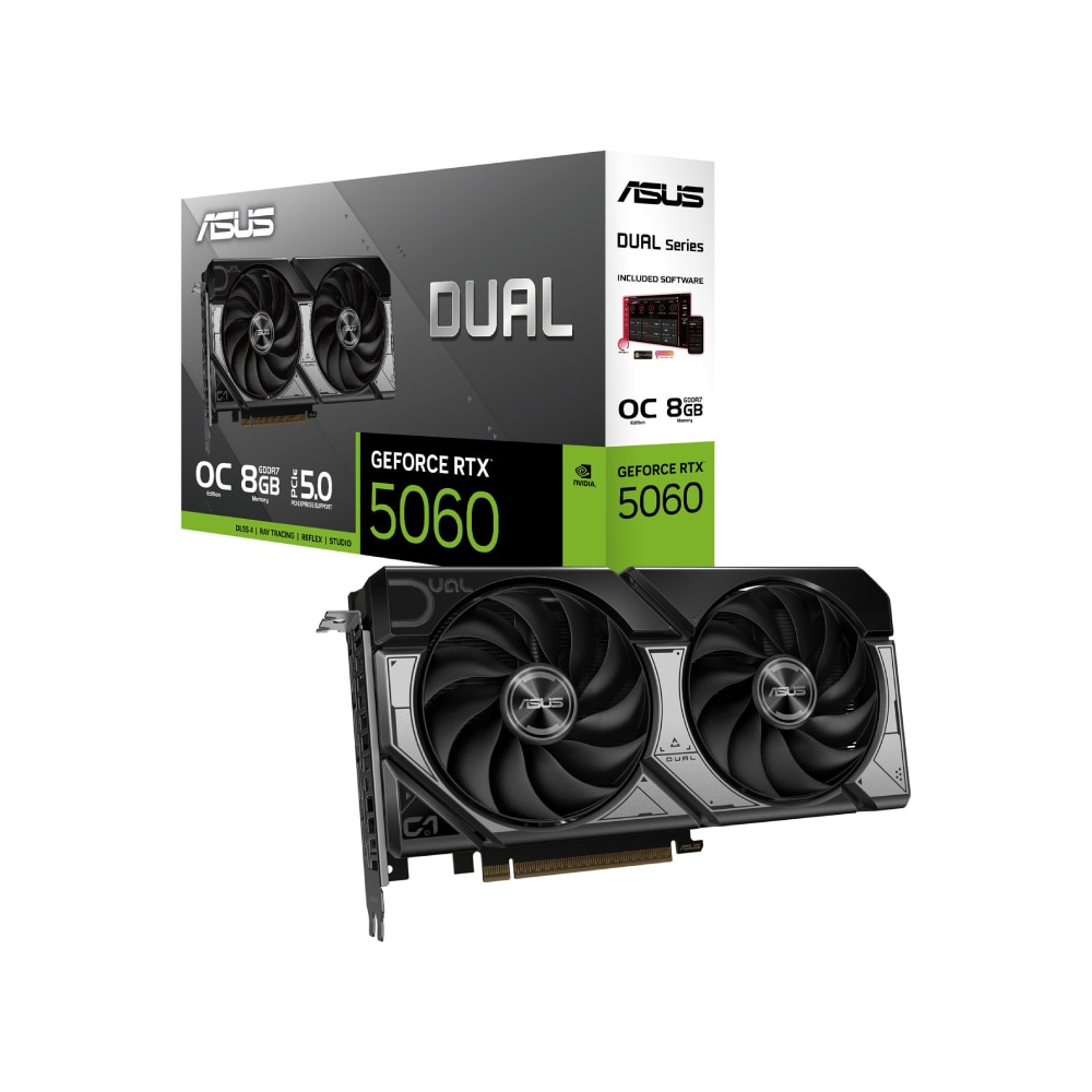 ASUS GeForce RTX 5060 Dual 8GB OC Graphics Card - 90YV0N12-M0NA00 ...
