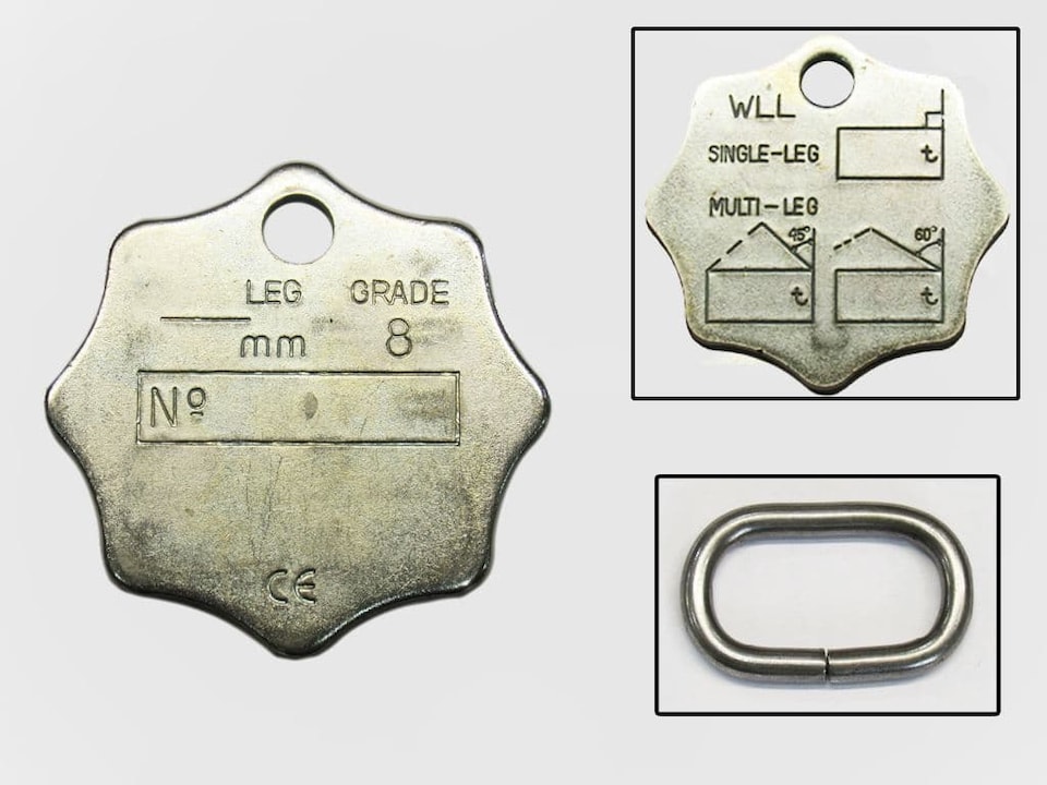 Lifting Chain Identification Tag and Link (Inspection Spare Grade 80 ...