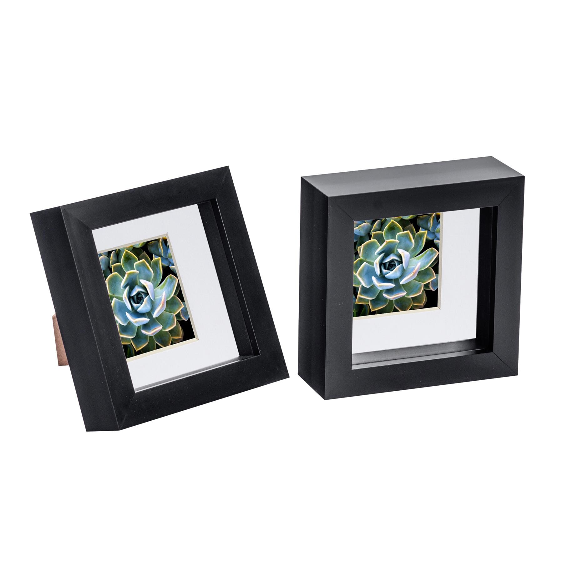 Nicola Spring 4 x 4" Photo Frames - Black/White Mount - 3D Picture ...