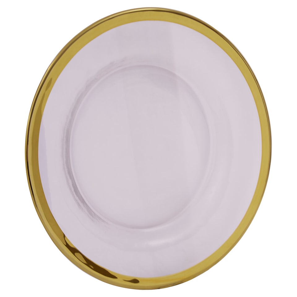 Ida Textured Glass Side Plate With Gold Rim - Tesco Groceries