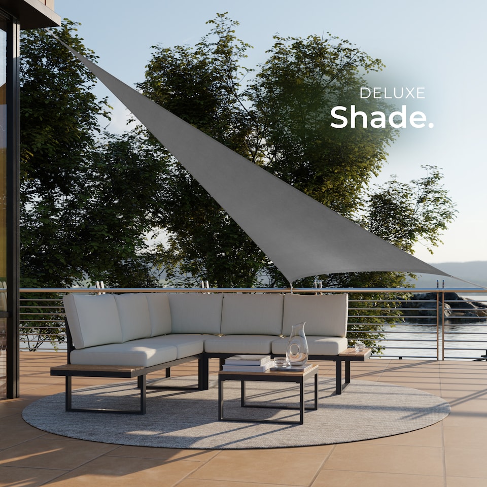 Shade Sail - triangular with UV protection 50, water-repellent, grey ...
