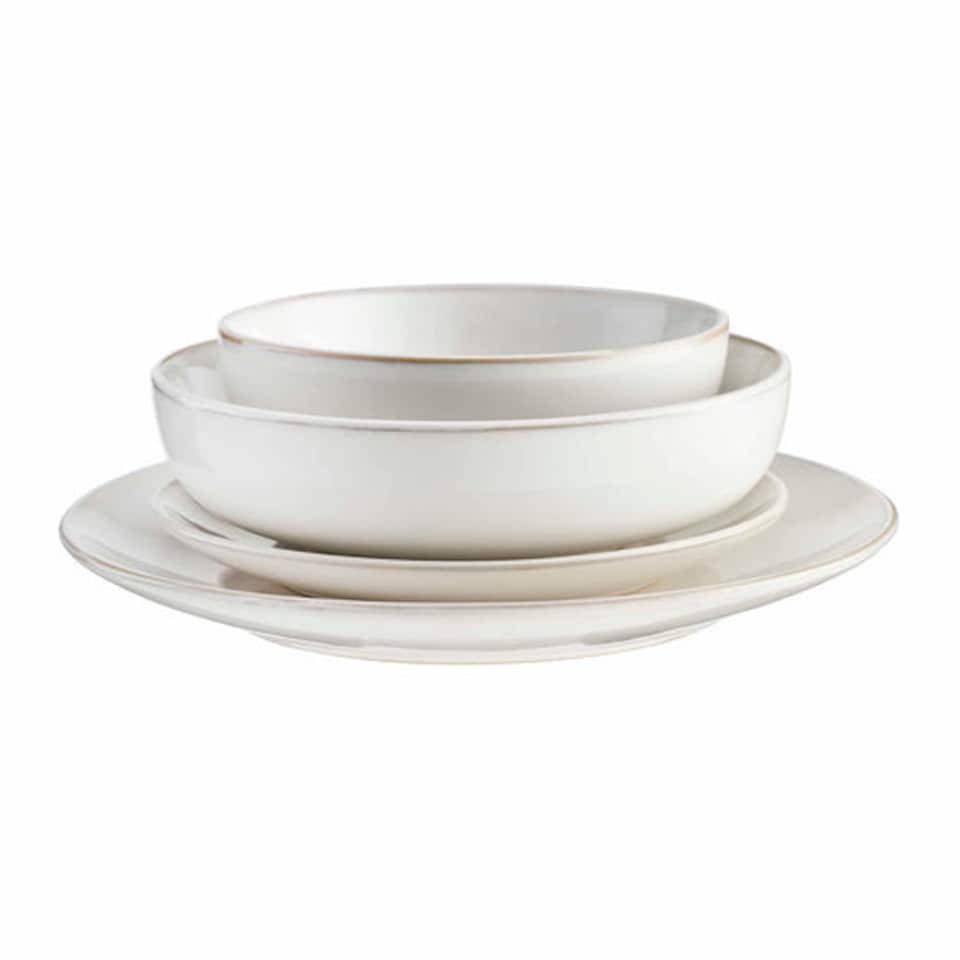 Cooks Professional 16pc Nordic Stoneware Dinnerware Set 4 Person Plate ...