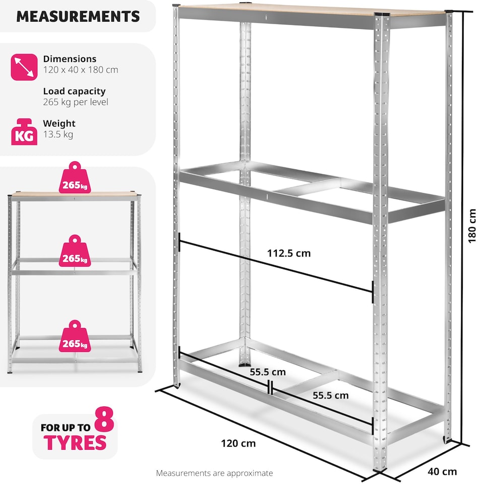 Tyre rack for up to 8 tyres - Tesco Groceries