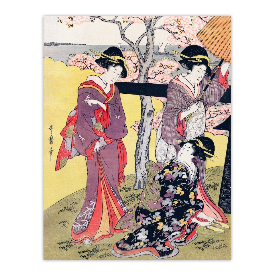 Kitagawa Framed Wall Art Print Cherry Blossom Viewing At Gotenyama Home ...