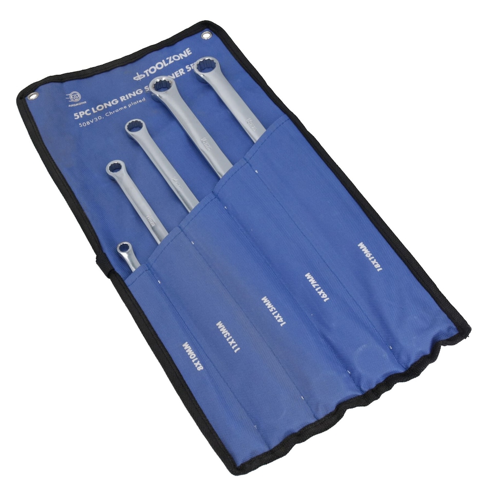 5pc Metric Extra Long Double Ring Spanner Aviation Spanner Wrench 8mm ...