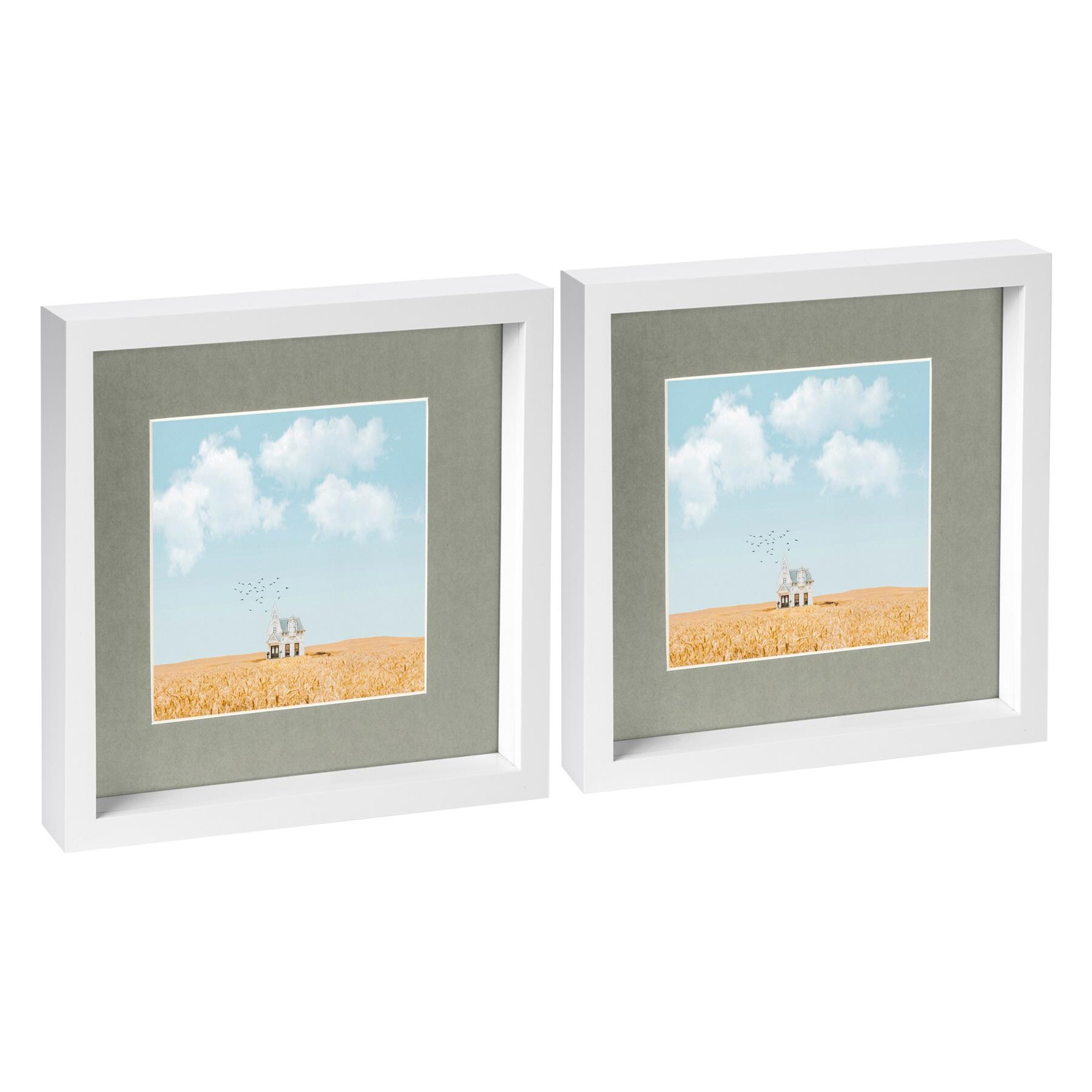 Nicola Spring 10 x 10" Photo Frames - Grey Mount 3D Photo Frame Picture ...