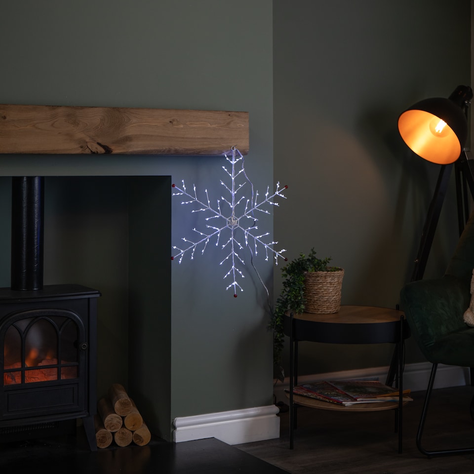 50 x 50cm Light up Metal Christmas Snowflake with 132 Multi-Action ...