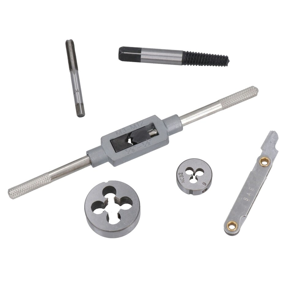115pc Metric MM + Imperial UNF UNC Pipe Thread Tap and Die Rethreader ...