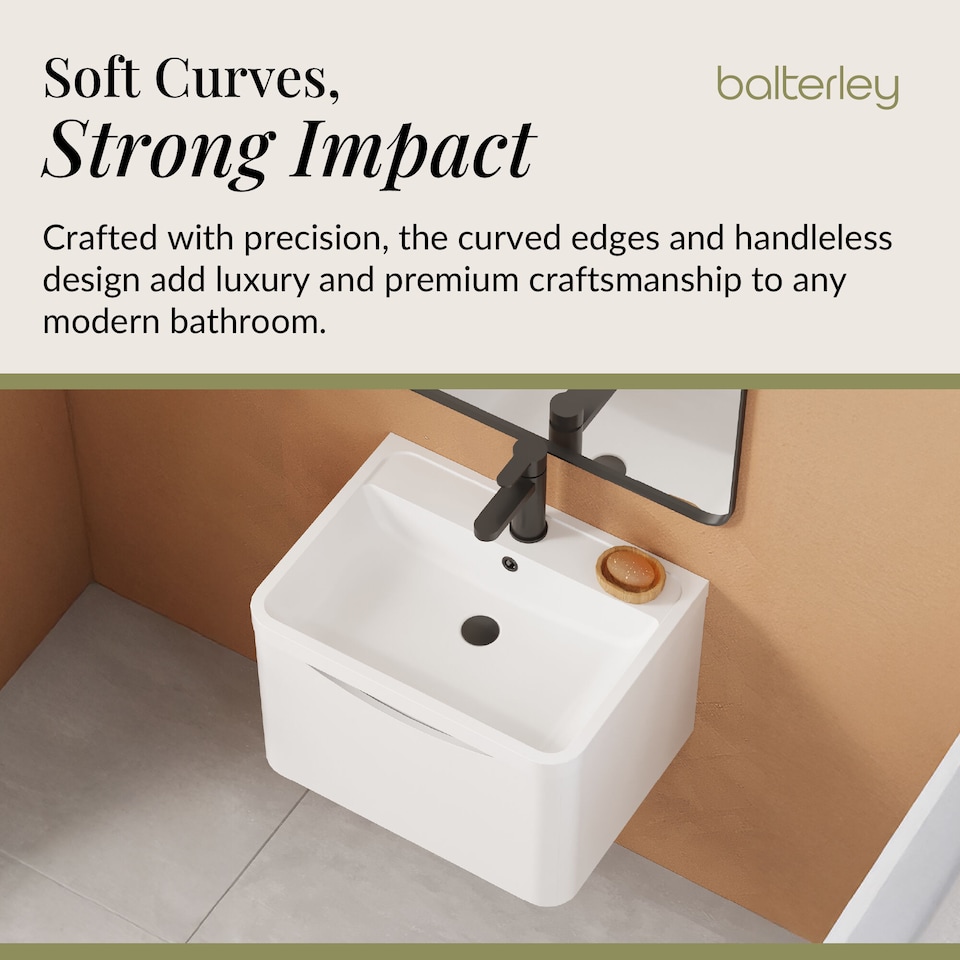 Balterley Arch Contemporary Bathroom Wall Hung 1 Drawer Vanity ...