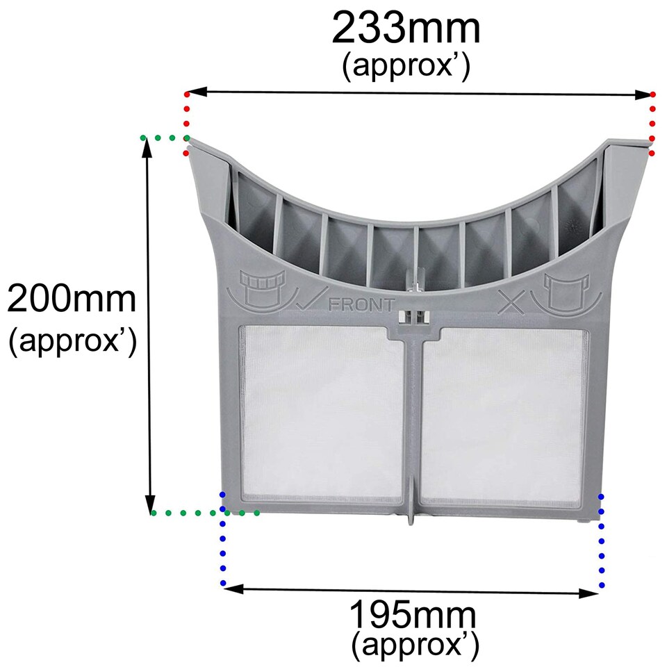 SPARES2GO Hinged Lint Screen Fluff Filter compatible with Creda Tumble ...