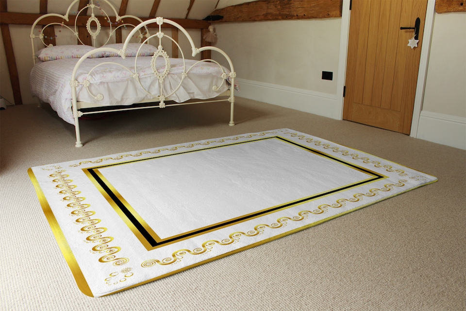 Ancient Egyptian Gold Border Rug | Multi - Tesco Groceries