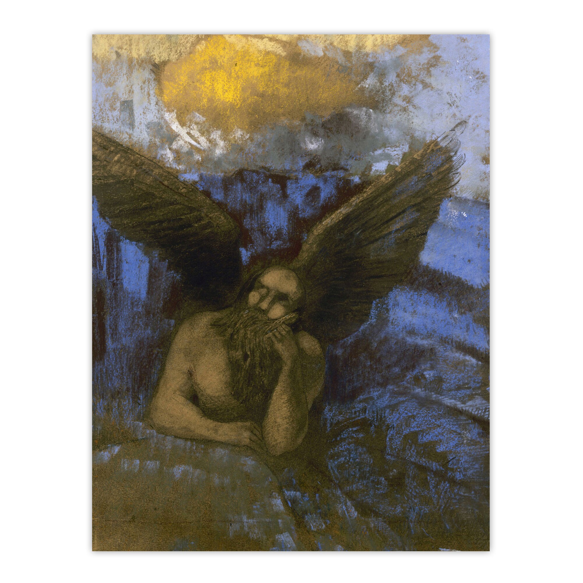 Old Angel Winged Sphinx Painting Redon Vintage Wall Art Poster Print ...