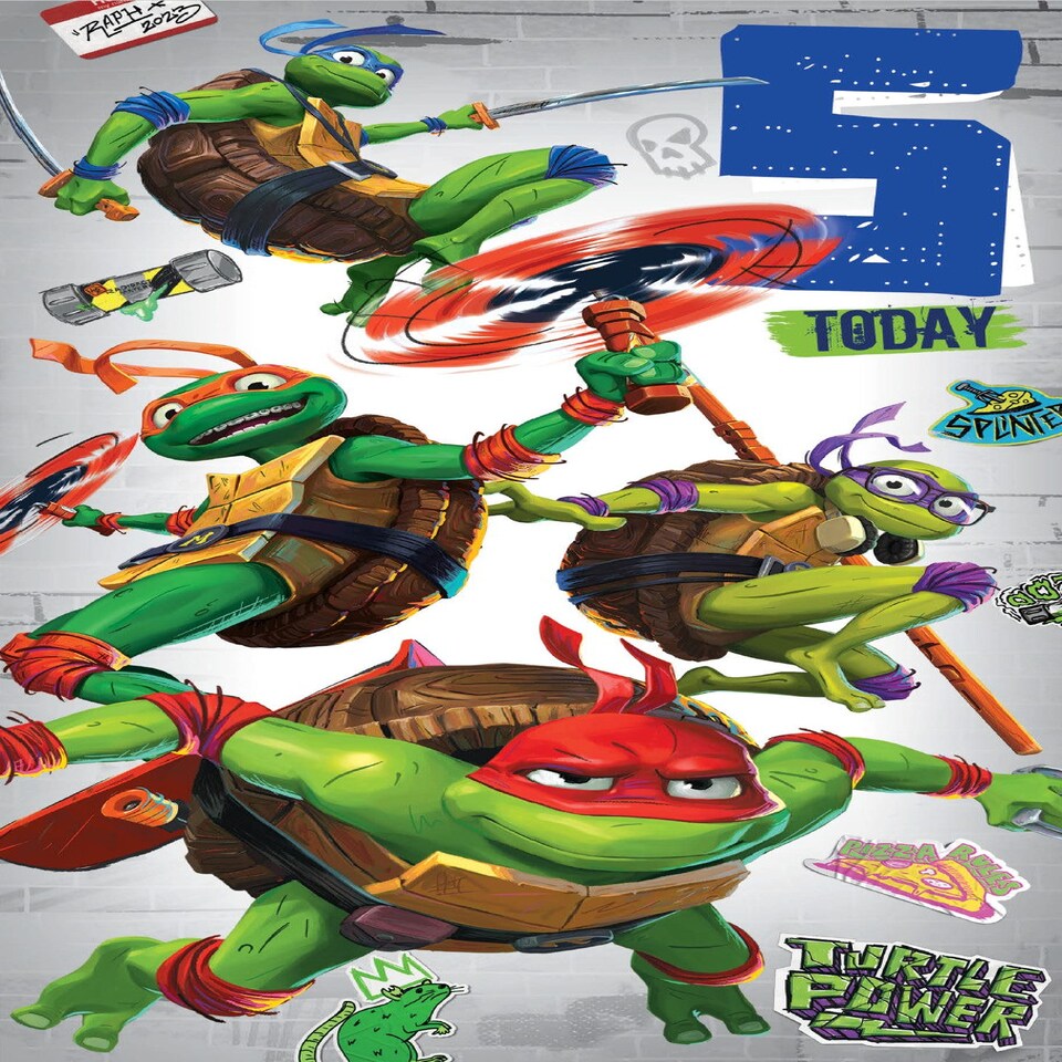 Teenage Mutant Ninja Turtles Age 5 Birthday Card - Tesco Groceries