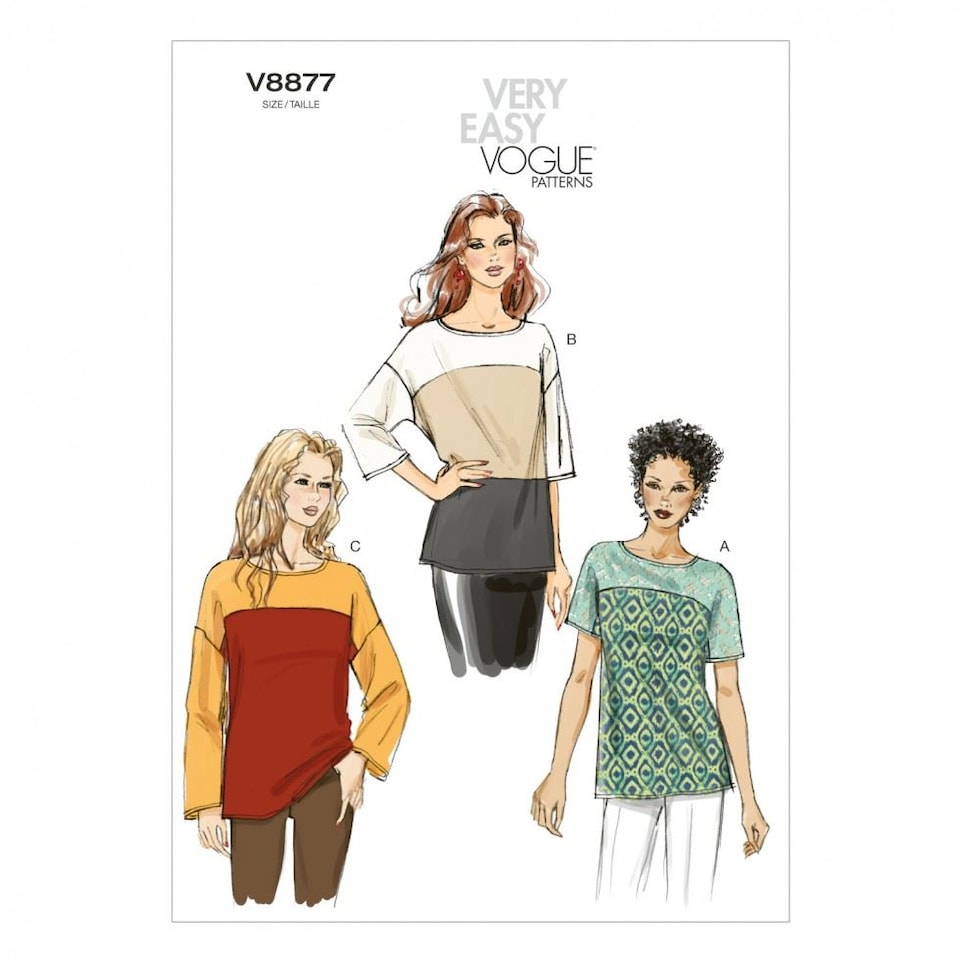 Vogue 8877 Paper Sewing Pattern – Women’s Top, Sizes L–XL–XXL, Easy ...