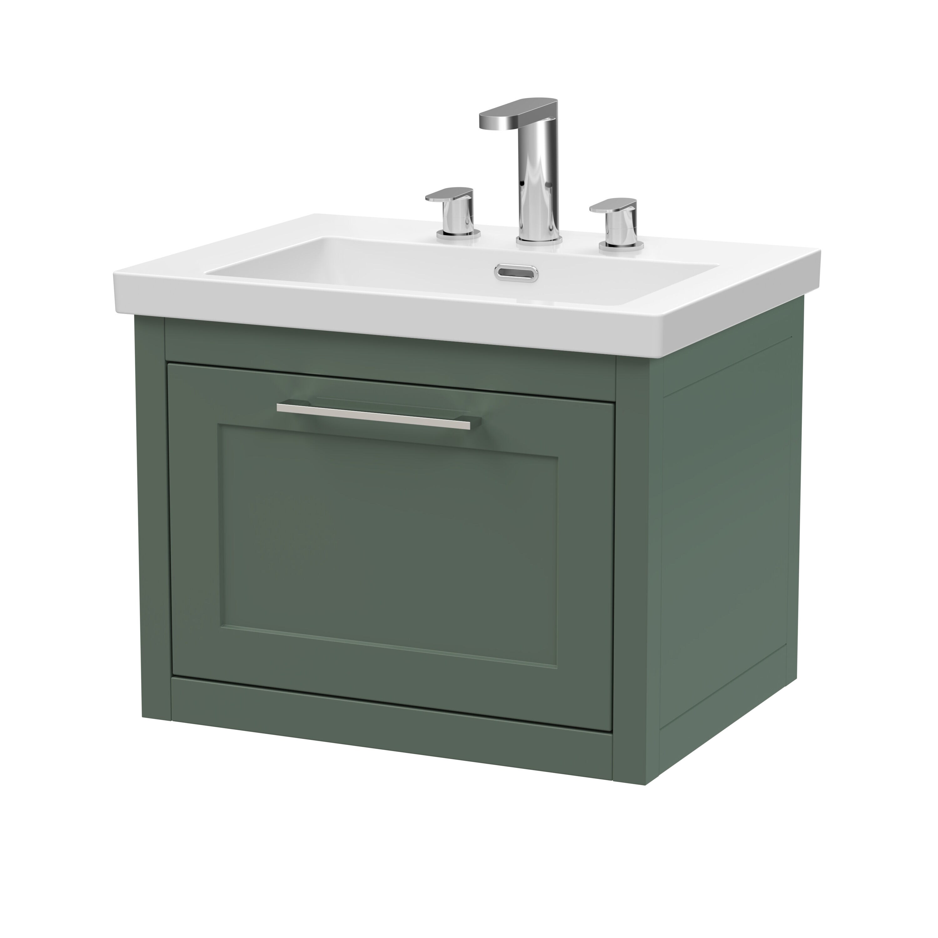 Balterley Traditional Bathroom Wall Hung 1 Drawer Vanity Unit and 3 Tap ...