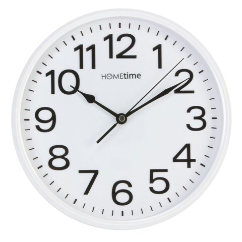 Hometime 10" Wall Clock with Sweep - White - Tesco Groceries