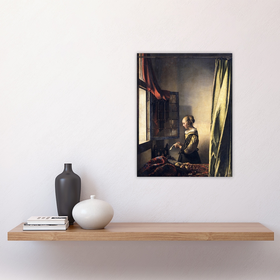 Girl Reading Letter by Open Window Vermeer Wall Art Poster Print 12X16 ...