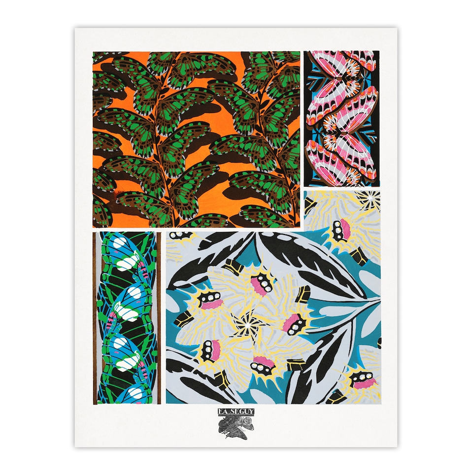 Eugene Seguy Framed Wall Art Print Bright Vintage Butterfly Patterns ...