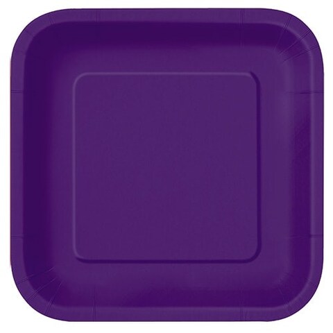 Deep Purple Square Paper Plates 22cm - Pack of 14 - Tesco Groceries