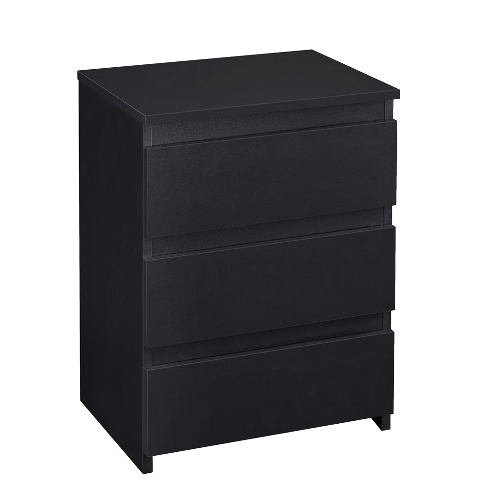 Yaheetech Minimalist End Table with 3 Drawers Black - Tesco Groceries