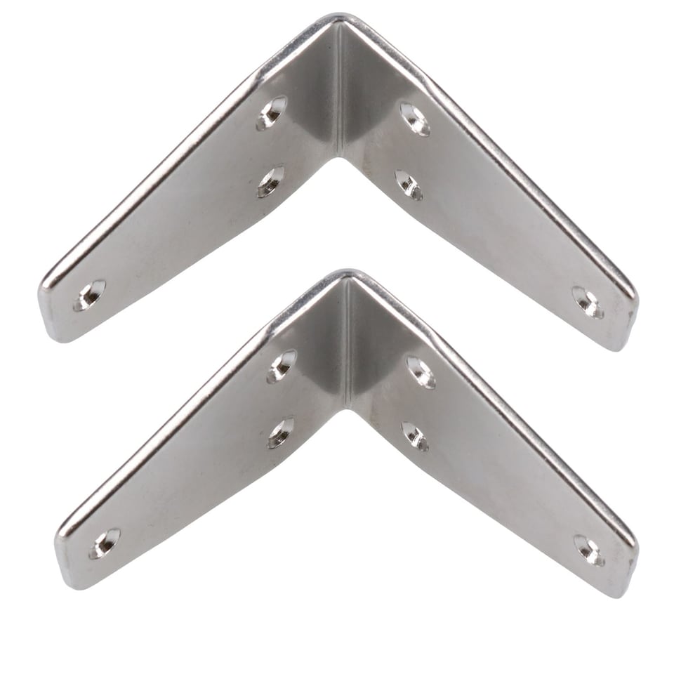 2 Pack Angle Bracket 90 Degree Brace Marine Stainless Steel 80mm x 50mm ...