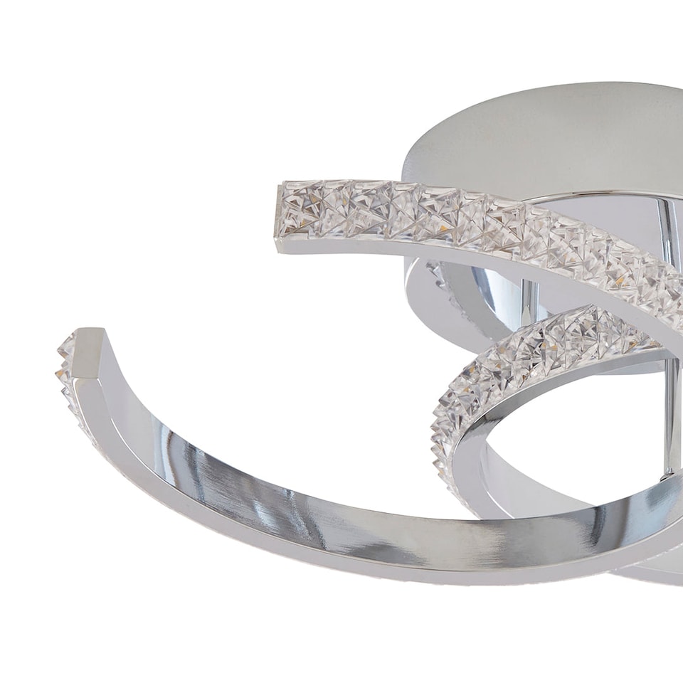 Pagazzi Veloria Chrome LED Flush Ceiling Light - Tesco Groceries