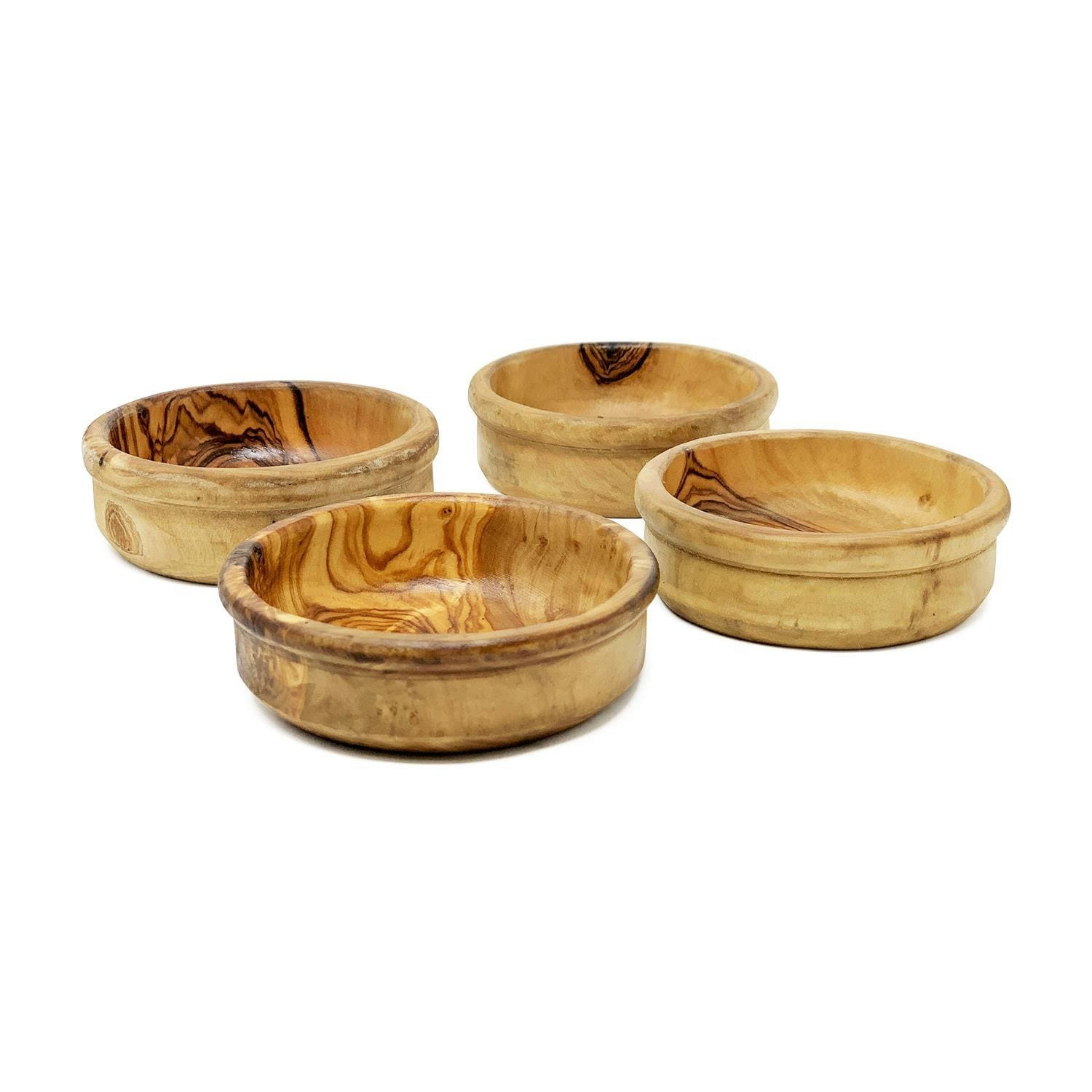Verano Spanish Ceramics Olive Wood Set of 4 Shallow Bowls - 9cm | Multi ...