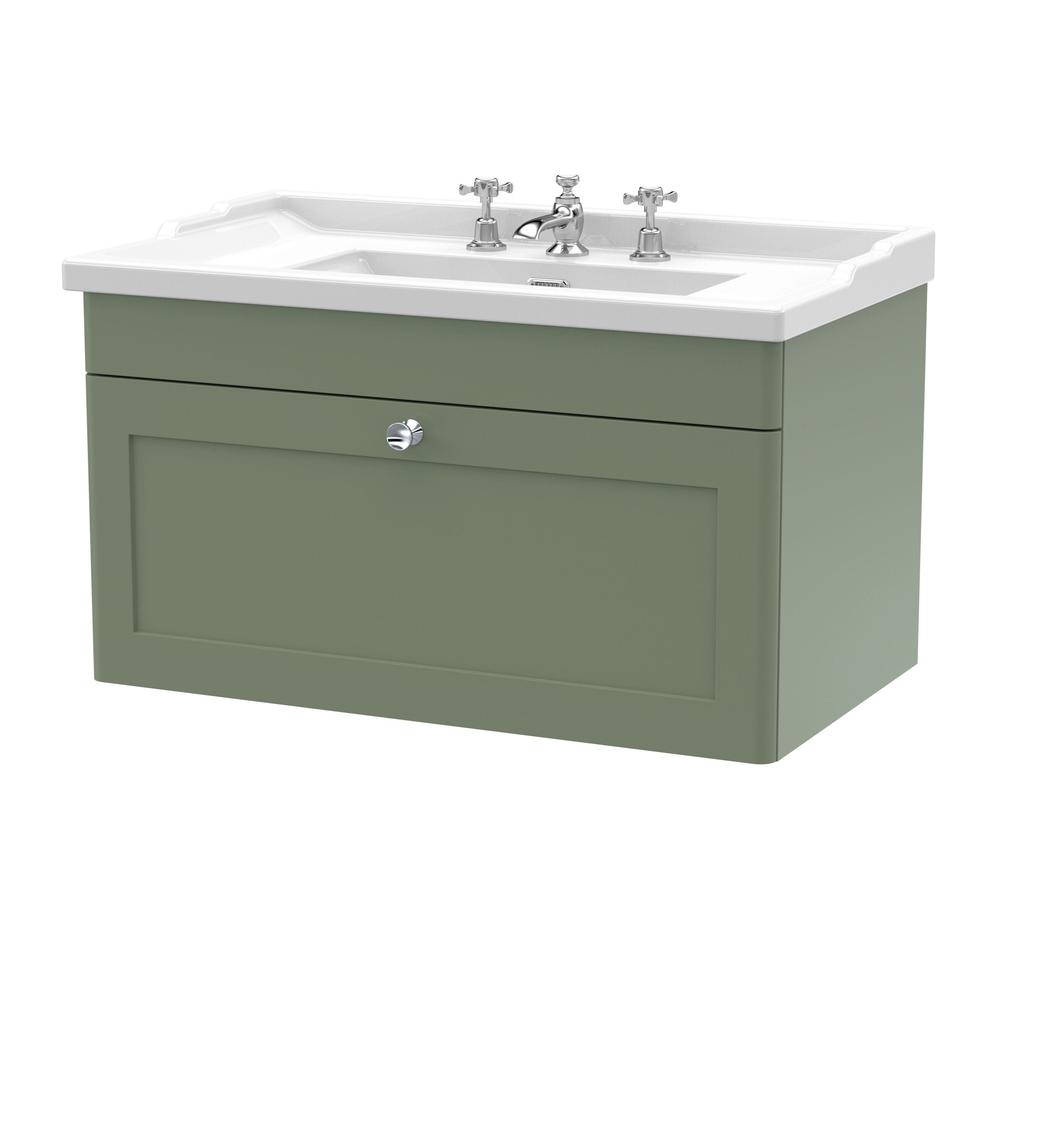 Balterley Swynnerton Traditional 1 Drawer Wall Hung Vanity Unit with ...