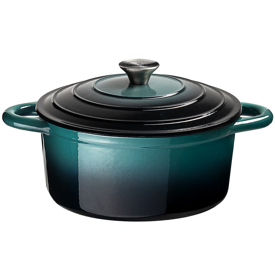 ProChef 21cm Enamelled Cast Iron Casserole Dish with Lid Round Pot ...