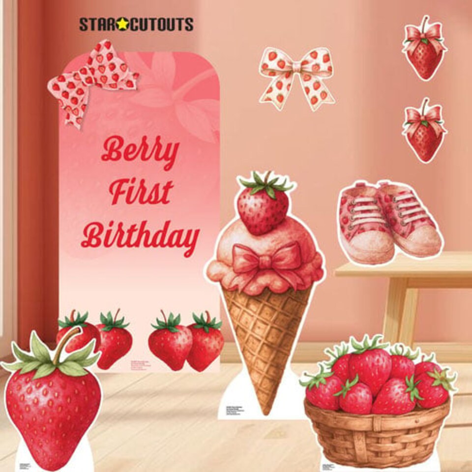 Berry Birthday Ice Cream Multi-Functional Star Mini Cardboard Cutouts ...