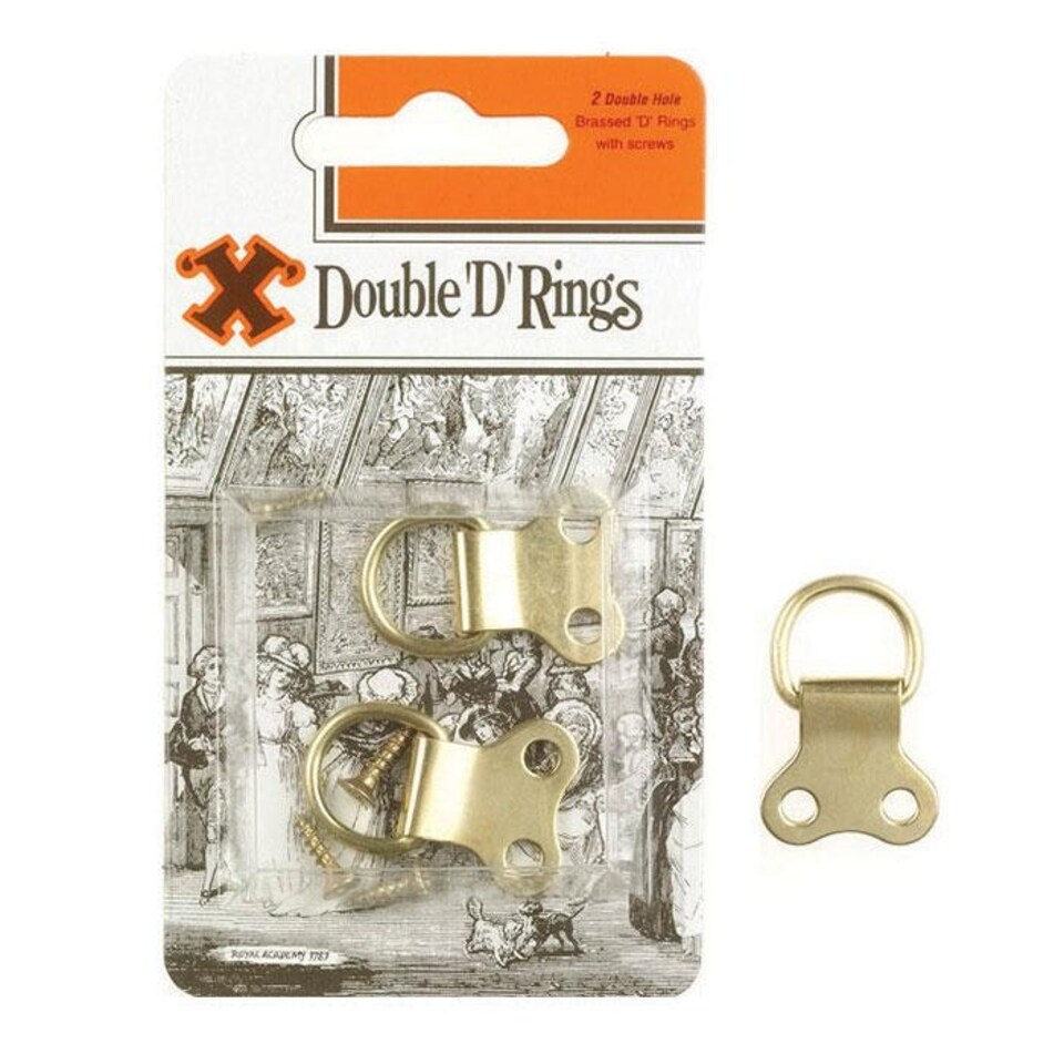 X Brass Double D Rings 2pk - One Colour - One Size - Tesco Groceries