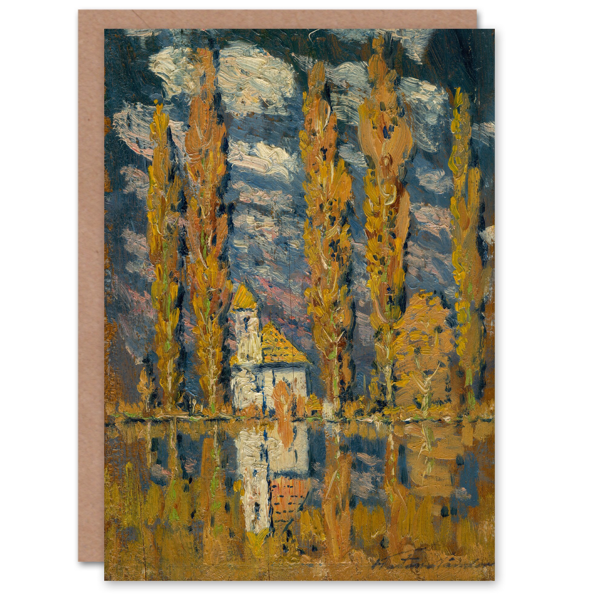 Ferdinand Katona Poplar Trees by the Water Art Greeting Card - Tesco ...