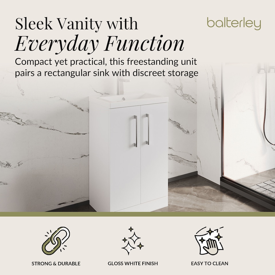 Balterley Level Compact Bathroom Cloakroom Vanity Basin Unit with ...