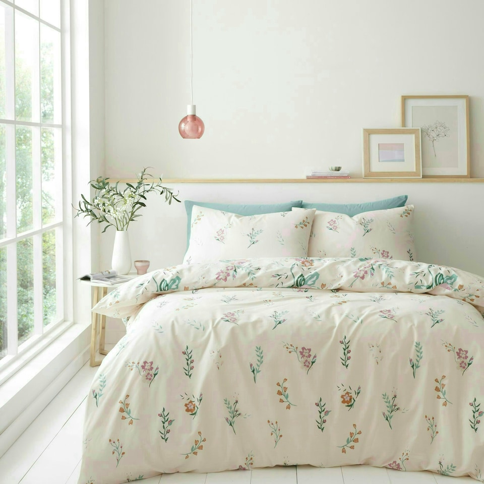 Portfolio Home Rose Garden Floral Bedding Duvet Cover Set | Cream ...