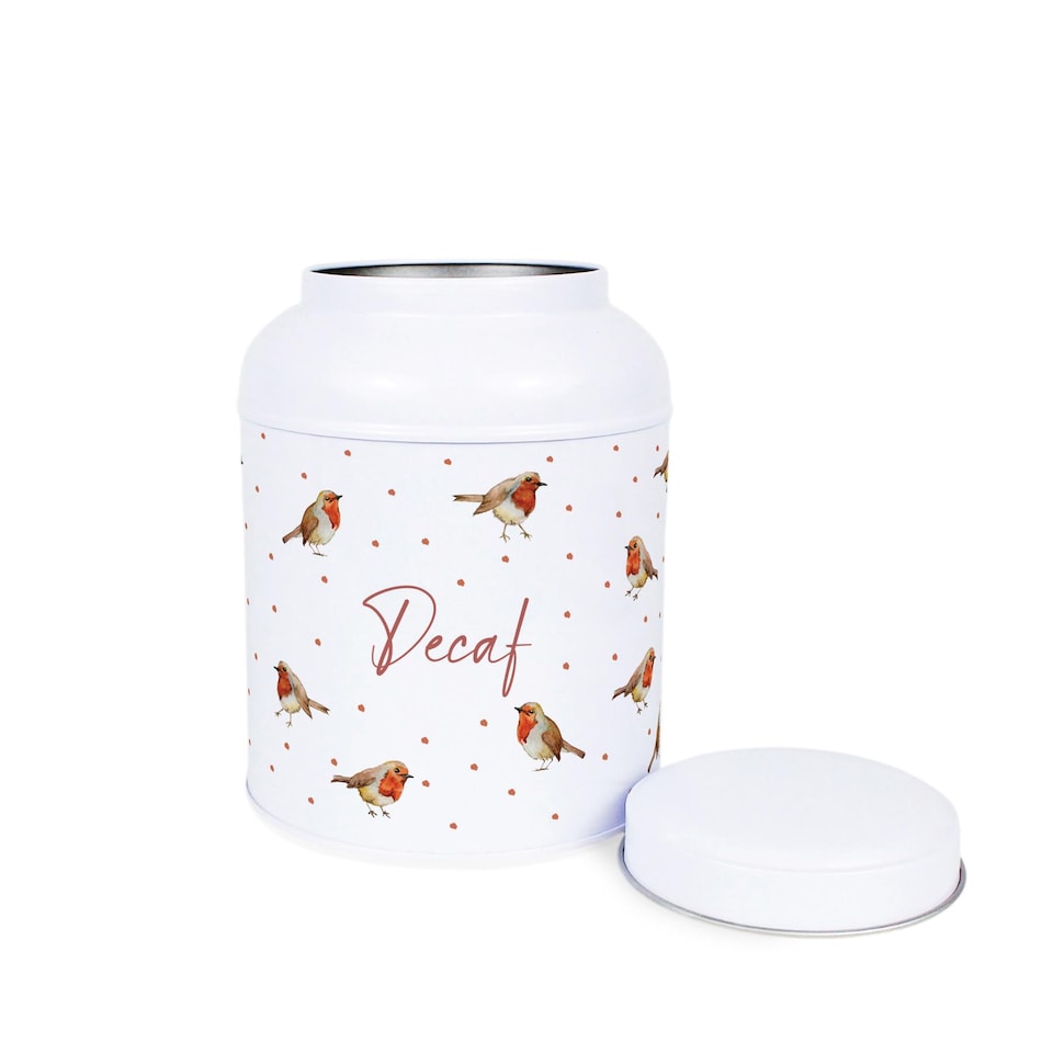 English Robins Decaf Canister - Small Dome Lid Kitchen Storage Tin ...