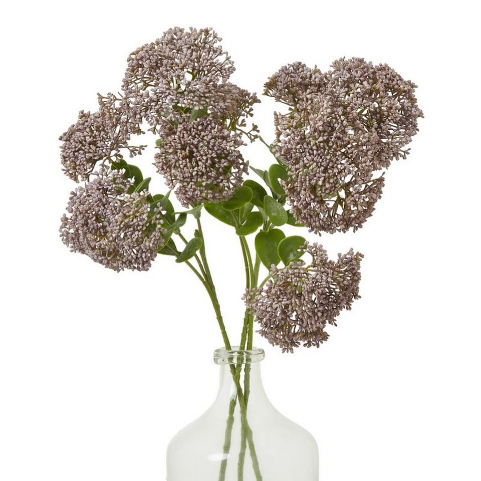 Sedum Spray (Single Stem Flower) - Plastic - Height 58 cm - Purple ...