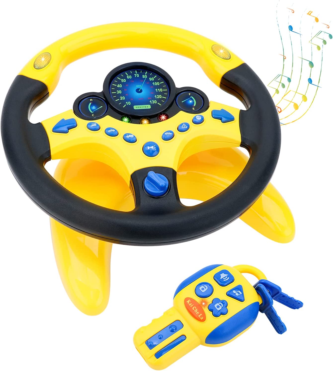 Kids Back‑Seat Driving Steering Wheel Toy – 360° Simulation Wheel with ...