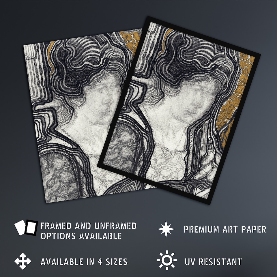 Woman Portrait Playing Cello Reijer Stolk Wall Art Poster Print 12X16 ...