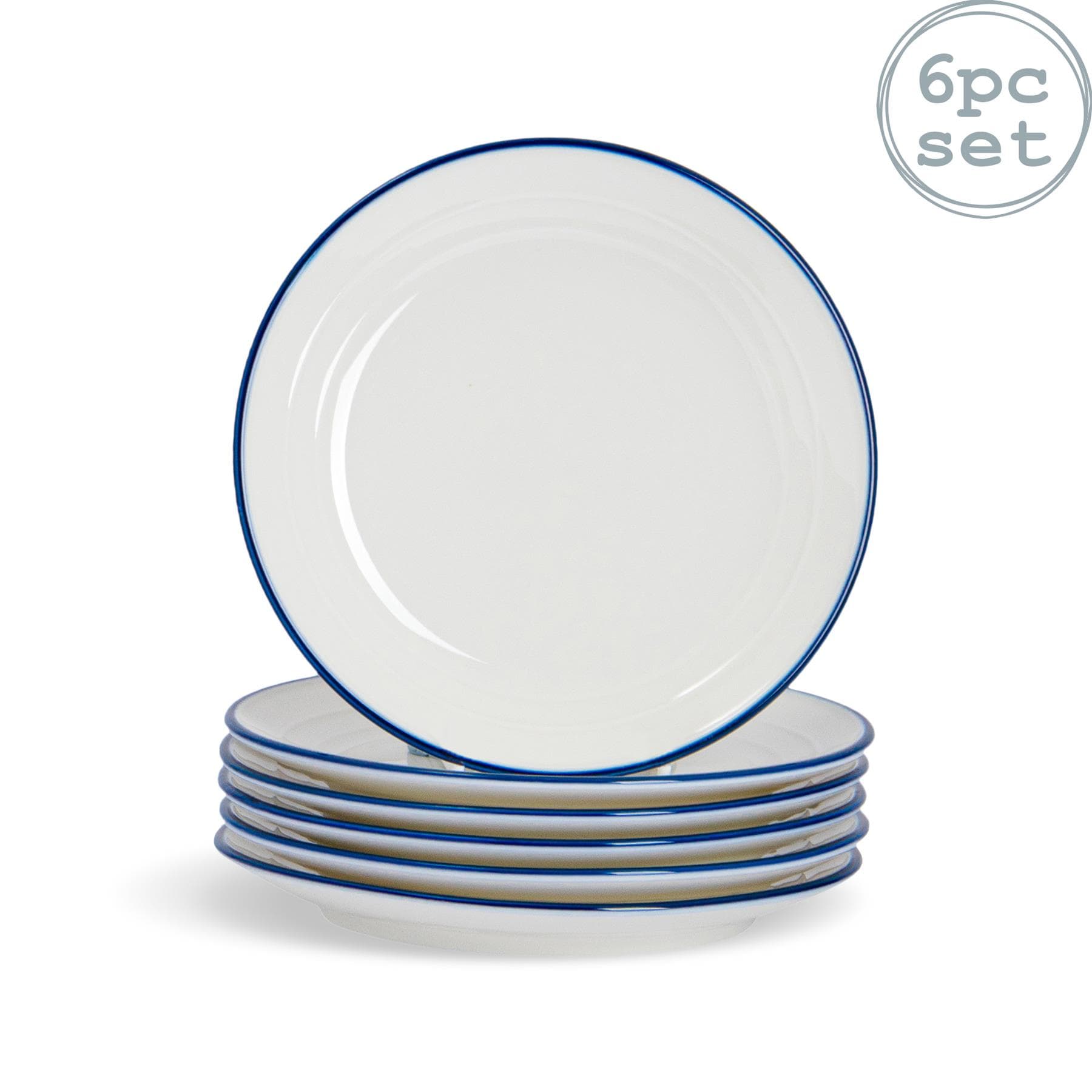 Nicola Spring White Farmhouse Side Plates - 16cm - Pack of 6 | White ...