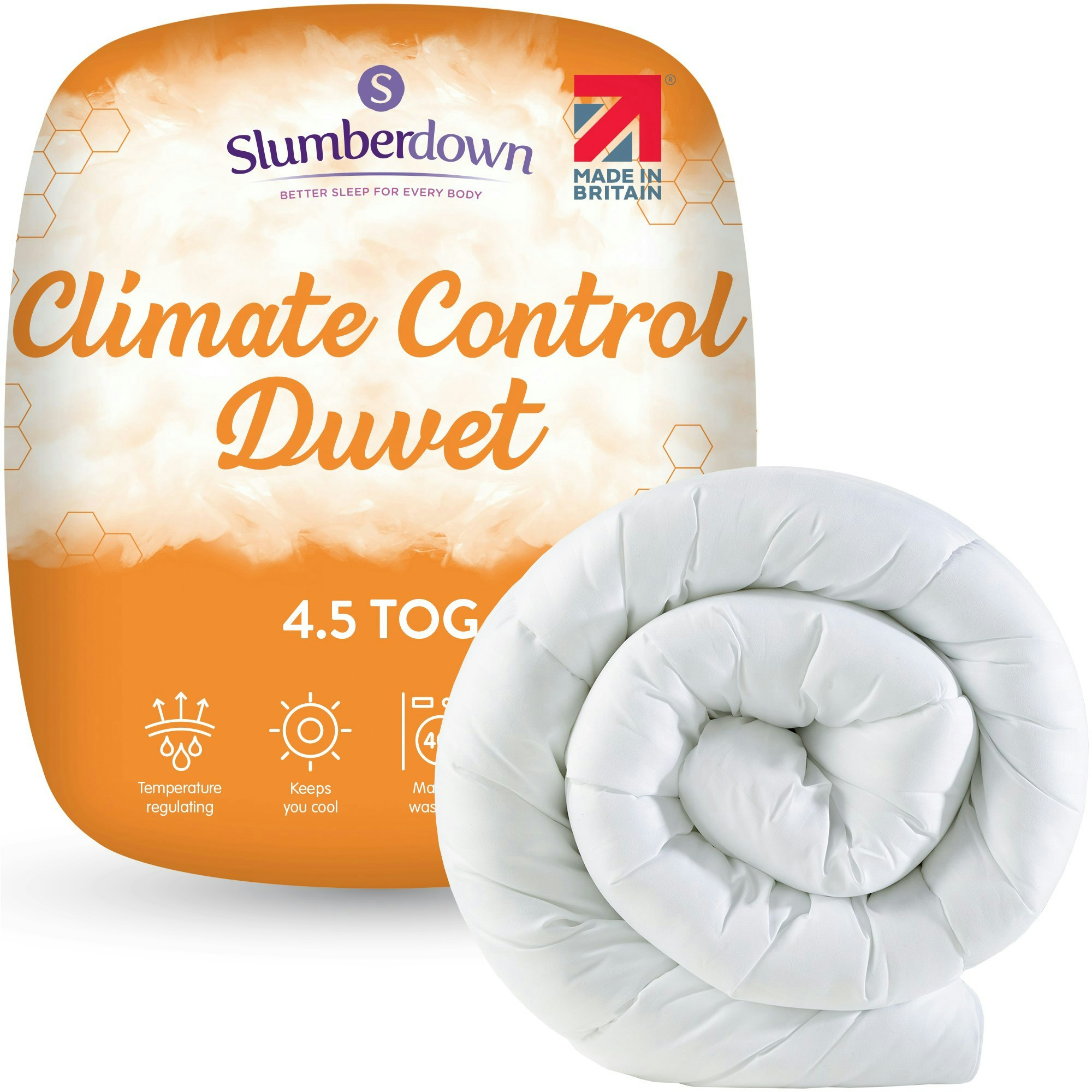 Slumberdown 4.5 Tog Lightweight Duvet, Hypoallergenic Quilt, Made in ...