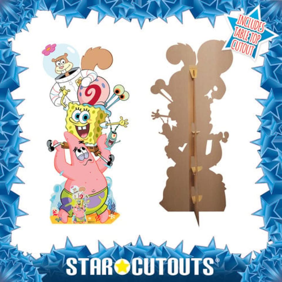 SpongeBob Squarepants and Friends Group Stack Lifesize Cardboard Cutout ...